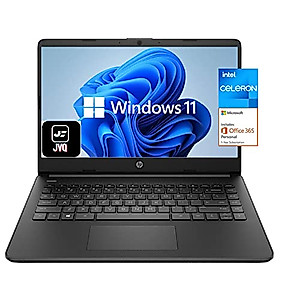 2022 Newest HP Stream 14" HD Laptop, Intel Celeron N4020(up to 2.8GHz), 8GB RAM, 128GB Space(64GB eMMC+64GB Card), 1-Year Office 365, WiFi, HDMI, USB-C, Webcam, Bluetooth, Windows 11S, Black+JVQ MP