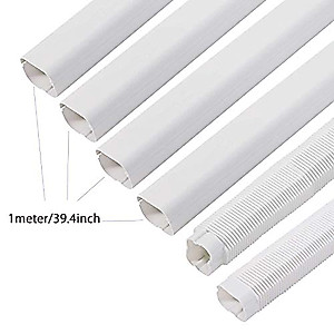 TAKTOPEAK 3'' 17 Ft PVC Decorative Line Cover Kit for Ductless Mini Split Air Conditioner,Central AC and Heat Pumps-Full Set, No Other Parts Needed