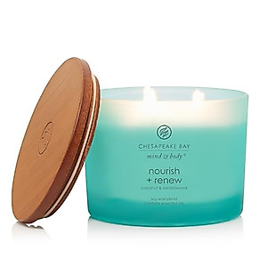 Chesapeake Bay Candle Mind & Body 3-Wick Coffee Table Jar Candle, Nourish + Renew (Coconut & Sandalwood)