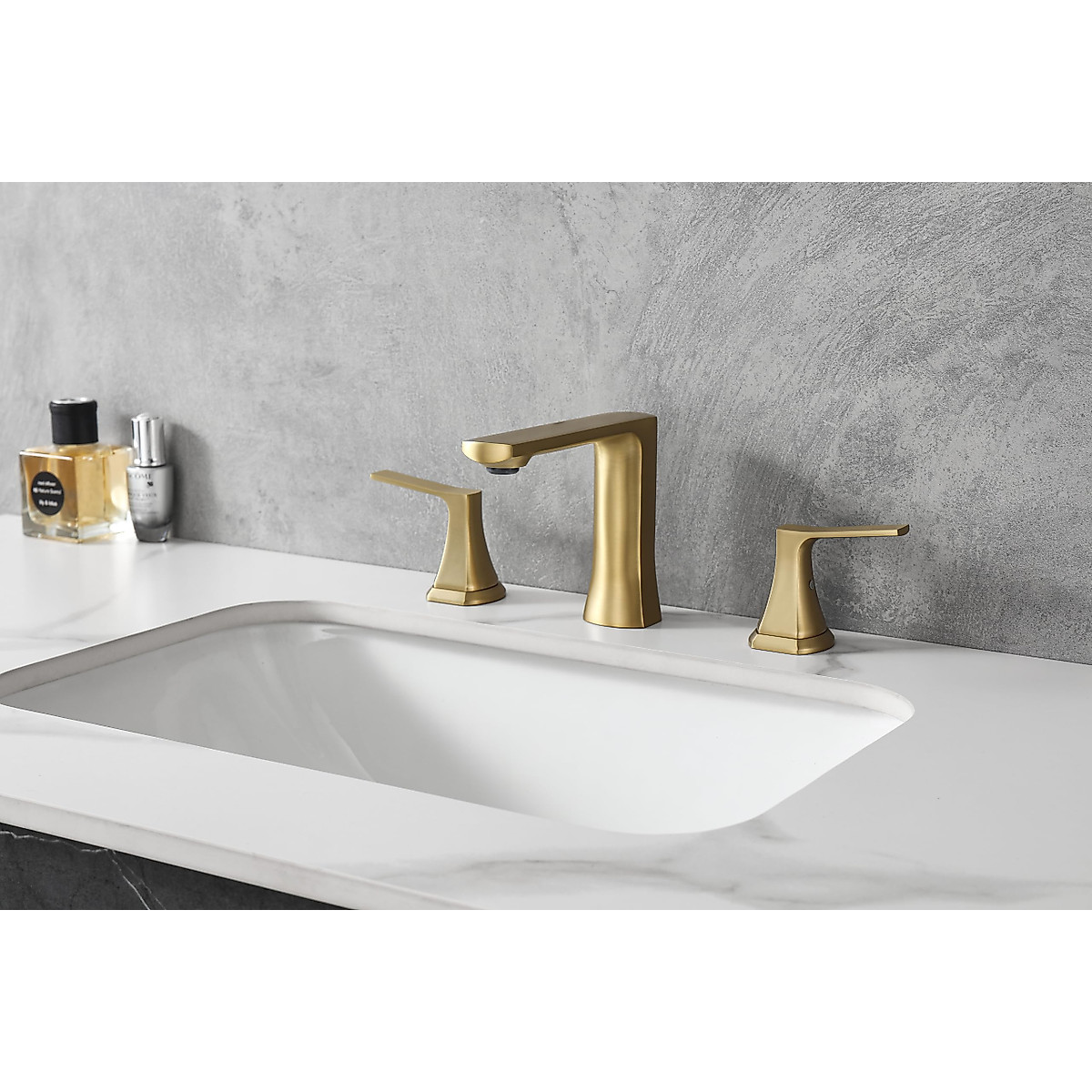 Galim Widespread Bathroom Faucet, Single Hole Sink Faucets for Bath & Kitchen, Double Handle Water Faucet, Brass Cartridge, Modern Top Mounted Design, Suitable for Hot and Cold Water, Charcoal Gray