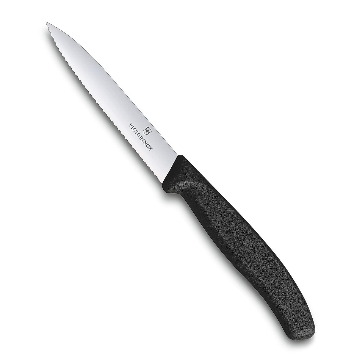 Victorinox VIC-6.7733 Swiss Classic Paring 4" Serrated Spear Point Blade 5/8" Width at Handle Black