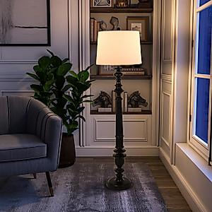 Decor Therapy Benjamin Traditional Floor Lamp, Satin Black