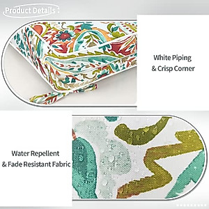 TWLEAR Outdoor Cushion Covers, Patio Cushion Covers for Outdoor Furniture, Water Resistant Porch Bench Swing Loveseat Cushion Replacement, 45" x 18" x 3", 1 Pack, Pretty Paisley (Covers ONLY)