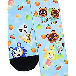 Bioworld Animal Crossing Men's Allover Character Sublimated Adult Crew Socks 1 Pair