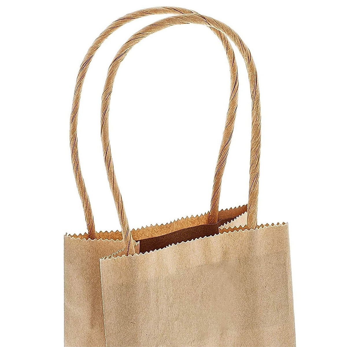 Juvale 50 Pack Small Brown Gift Bags with Handles, 3.5 x 2.4 x 6.3 Inch Bulk Kraft Paper Material Bags for Party Favors and Goodies