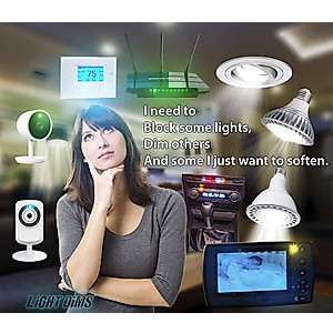 LightDims Black Out Edition - Light Blocking LED Covers/Light Dimming Sheets for Routers, Electronics and Appliances and More. Blocks 100% of Light, in Minimal Packaging.