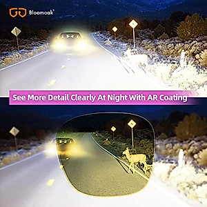 Bloomoak Polarized Large Fit Over Night Driving Glasses/ 2023 Updated AR-Coated Anti Glare/Oversized Night Vision Glasses Over Glasses