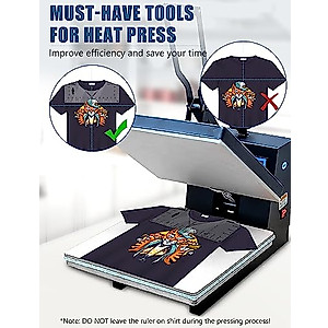 Tshirt Ruler Guide Vinyl Alignment Tool - Sublimation Accessories, T Shirt rulers to Center Designs, Transparent V-Neck/Round PVC Ruler for Adult Youth Toddler Infant 2XL-6XL