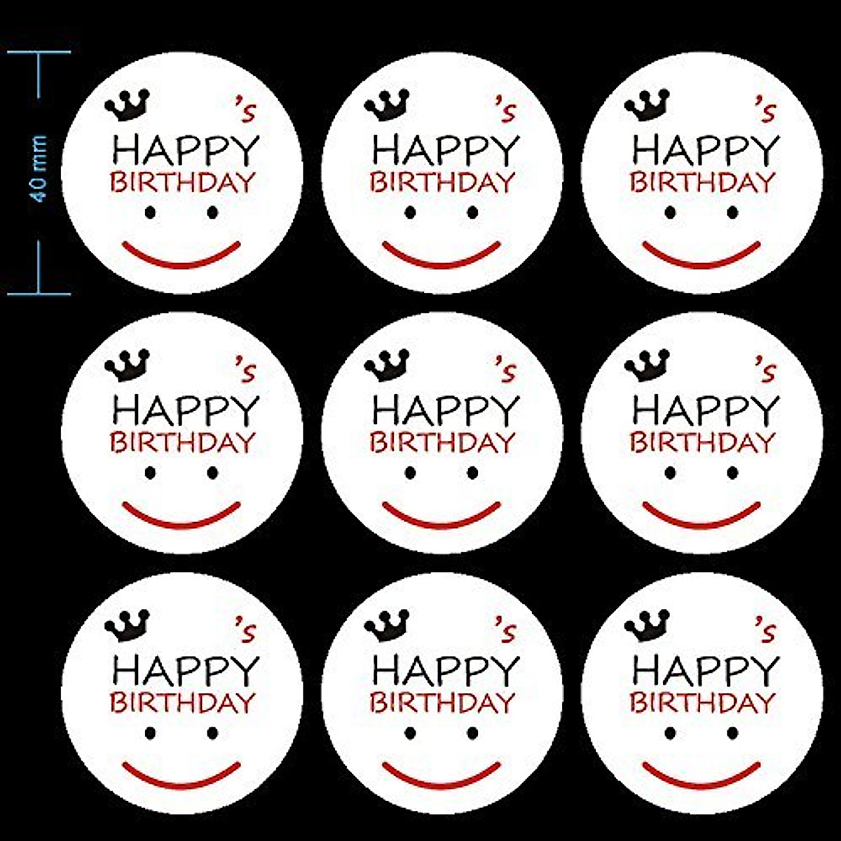 90 Pcs Happy Birthday Stickers , Smiley Face Sticker ,Round Stickers , Happy Birthday Envelope Round Seal Decorative Label Stickers by CSC@C