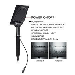 T-SUN Solar Spotlights, Outdoor LED Solar Lights, Waterproof Auto ON/Off Solar Wall Lights for Garden,Driveway, Pathway, Pool Area(White)