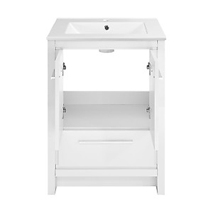 Swiss Madison Virage 24" Freestanding, Bathroom Glossy White Bath Vanity