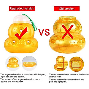 Wasp Trap Bee Traps Jar | Hornet Trap Yellow Jacket Trap Attracts Hornets Yellow Jackets Bees Wasps | Trap & Bee Catchers for Outside | Plastic Wasp Trap for Outdoors Catcher | 2pcs Beehive Wasp Trap