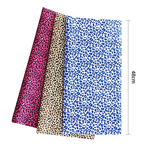 6 Pieces 19 x 19 Inch Leopard Print Fabric Animal Leopard Quilting Fabric Cotton Patchwork Squares Bundle Sewing Craft Fabric for Handmade Craft Making Supplies