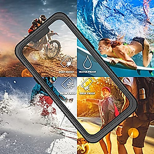 ANTSHARE for iPhone 13 Pro Max Case Waterproof, iPhone 13 Pro Max Phone Case with Built-in Lens & Screen Protector [Real 360] [IP68 Underwater] [Dropproof] Clear Case for iPhone 13 Pro Max 6.7’’,Black