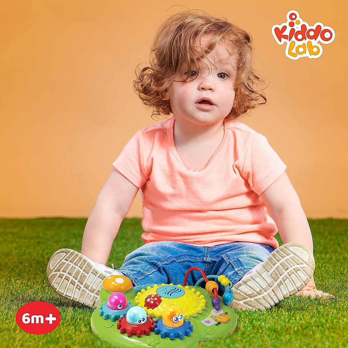 KiddoLab Activity Center Fun Ride Garden - Press & Play Sensory Toy with Sounds Effects & Music - Baby Learning Toys with Pop Up Lights & Gears - Birthday Gift for Babies Ages 6 Months Old & Up