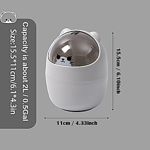 Alunsito Plastic Mini Wastebasket Trash Can, Tiny Desktop Waste Garbage Bin with Lid for Home, Office, Kitchen, Cute Trash Can with Lid, Desk Small Trash Can, Desktop Trash Can, Pink