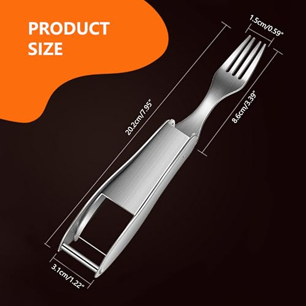 Watermelon Cutter Slicer Tool Watermelon Cutter Stainless Steel 2-in-1 Watermelon Slicer 8x1.2'' Portable Fruit Cutter for Mango Cantaloupe Camping Picnic