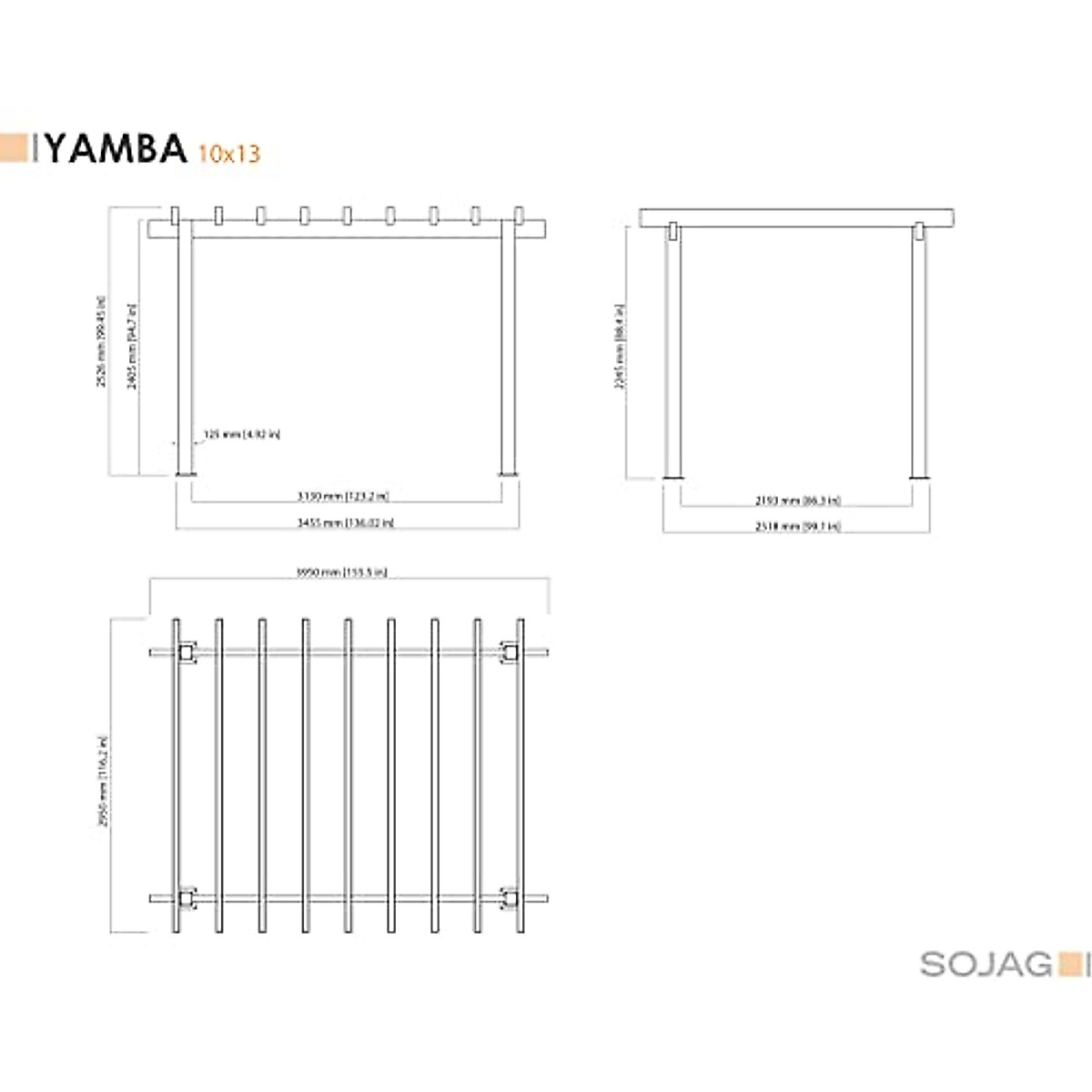 Sojag Yamba 10 ft. x 13 ft. Pergola