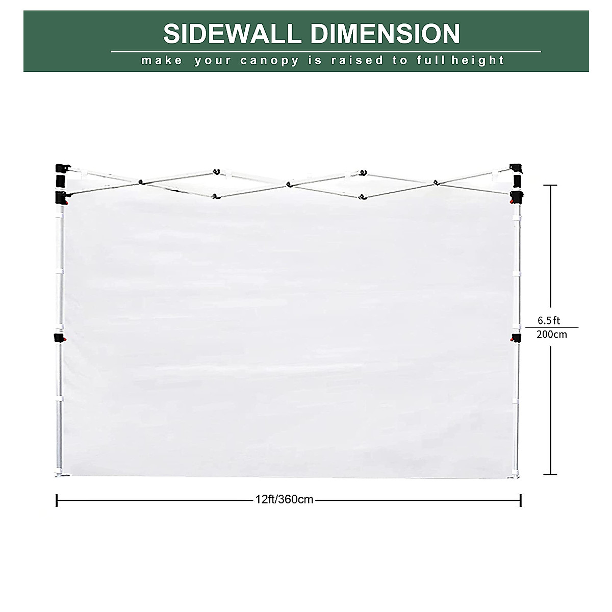 EMSCANOPY SunWall for 12x12 Canopy Frame, 3 Pack Sidewall Only, (Red)