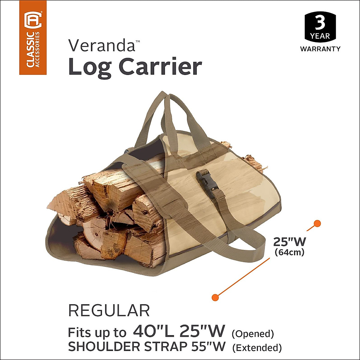 Classic Accessories Veranda Water-Resistant 40 Inch Log Carrier