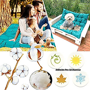 Dttra Replacement Cushions for Swing, Garden Bench Seat Cushion, Waterproof Swing Replacement Cushions with Backrest and Ties, Outdoor Porch Patio Swing Non-Slip Chairs Pad (E, 40 x 60in), Lake Blue