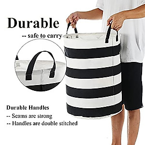 Kids Laundry Basket Collapsible Hamper, 22 Inches Tall Large Fabric Dirty Clothes Hampers for Bedroom, Nursery Baby Hamper