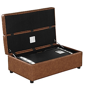 Folding Ottoman Sleeper Bed with Mattress, Classical Style Convertible Guest Bed with Wood Legs and PU Fabric, Convertible Chair into Sofa Bed, Pull Out Ottoman Sleeper Bed Lounge Bed (Brown, 9)