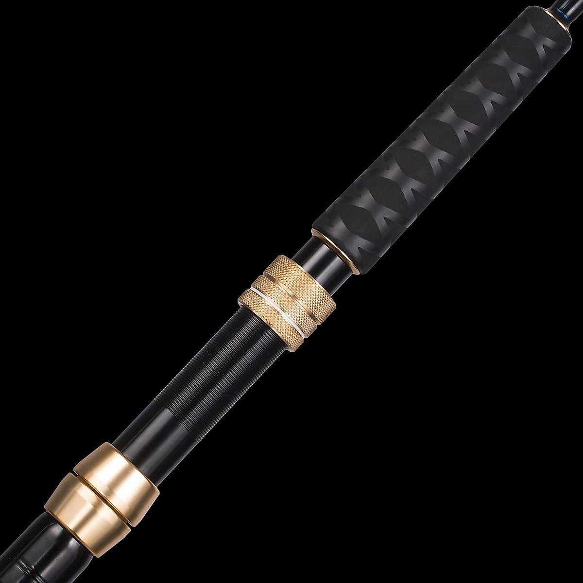 BERRYPRO Bent/Straight Butt Trolling Rod 1-Piece / 2-Piece Saltwater Offshore Fishing Rod Big Game Roller Rod Conventional Boat Fishing Pole (Bent Butt - Roller Guide - Length 5'6''-2pc (80-150lbs))