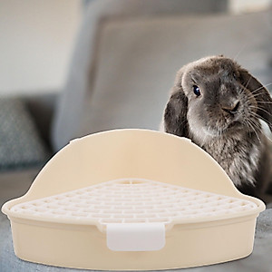Ipetboom Triangle Potty Trainer Rabbit Litter Box Potty Trainer Pet Toilet Hamster Bunny Corner Litter Bedding Box Litter Pan for Rabbit Bunny Chinchilla Ferret Guinea Pig Hamster