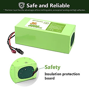 H HAILONG 36V 8Ah 288Wh Ebike Battery, Electric Bike Scooter Lithium Battery with Charger,2A Charger and BMS for 250W 350W 500W Motor(36v 8Ah)