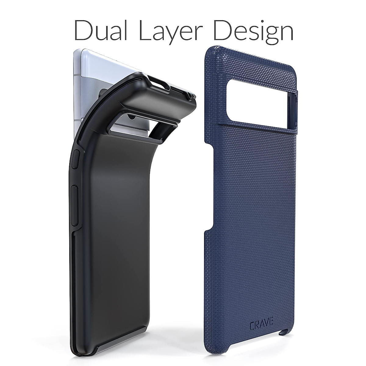 Crave Dual Guard for Google Pixel 7 Pro Case, Shockproof Protection Dual Layer Case for Google Pixel 7 Pro - Navy