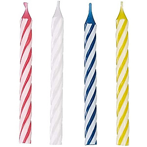 By The Cup Birthday Candles, 6-24 Count Packs in Pink, White, Blue, and Yellow (Pack of 144)