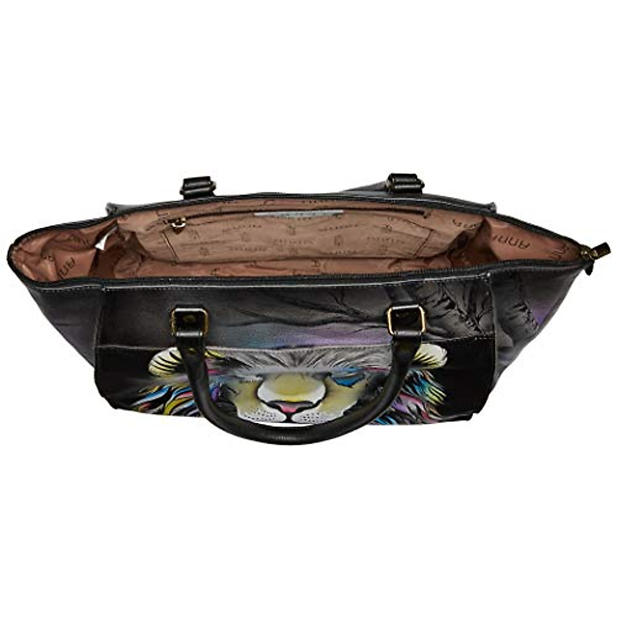 Anna by Anuschka Tote Bag | Genuine Leather | Large, Lion Pride