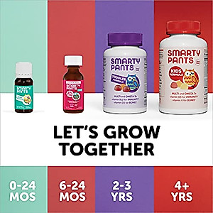 SmartyPants Baby Probiotic Drops: Probiotics for Digestive Health + Comfort & Immune Support, & DHA Vegan Liquid Drops for Babies (0-24 Months), Pediatrician Tested, 1.6 Billion CFU - 30 Day Supply