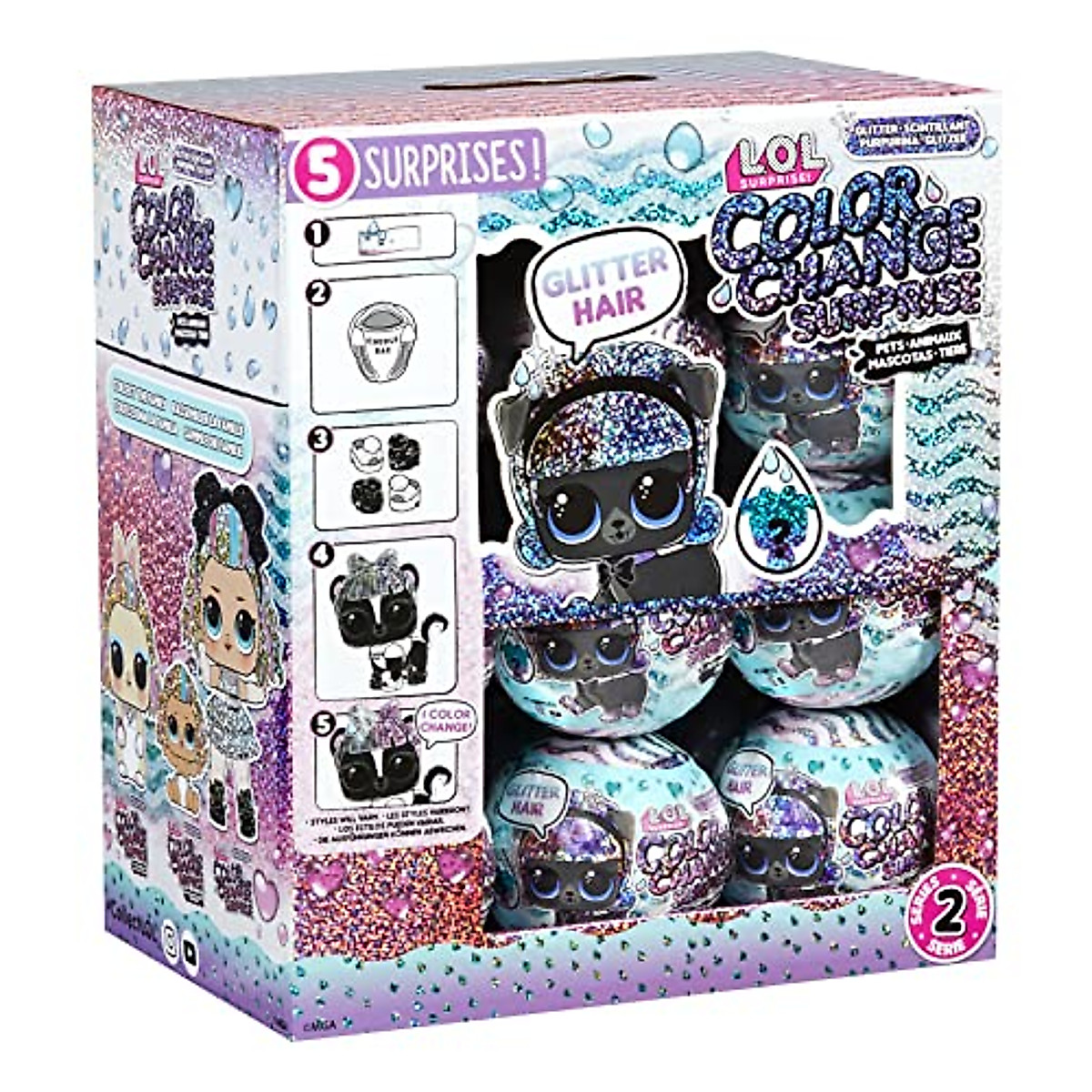 L.O.L. Surprise! LOL Surprise Glitter Color Change Pets with 5 Surprises- Collectible Pet Including Glittery Accessories, Holiday Toy, Great Gift for Kids Girls Boys Ages 4 5 6+ Years Old