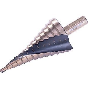 NordWolf M35 Cobalt SAE Step Drill Bit, Spiral Groove Double Flute Multiple Hole Unibit for Stainless Steel & Metal Sheet, 13 Imperial Step Sizes 3/16" to 1-3/8"
