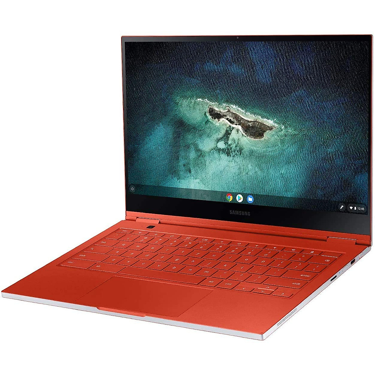 Samsung Galaxy Chromebook 13.3" 4K Touch-Screen for Business, Intel Core i5-10210U Up to 4.2GHz, 8GB RAM, 256GB SSD, Webcam, Wi-Fi, Backlit Keyboard, Chrome OS, Ghost Manta Accessories (Fiesta Red)