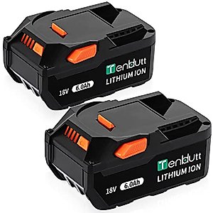 【Upgrade!】 2Pack 6.0Ah 18V Replace Battery for Ridgid 18V R840084 Cordless Power Tools Lithium Ion R840087 R840083 R840085 R840086 Battery