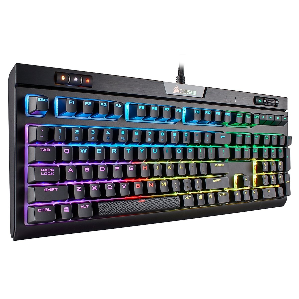 CORSAIR STRAFE RGB MK.2 Mechanical Gaming Keyboard - USB Passthrough - Linear and Quiet - Cherry MX Red Switch - RGB LED Backlit-17.6 x 6.61 x 1.57 inches