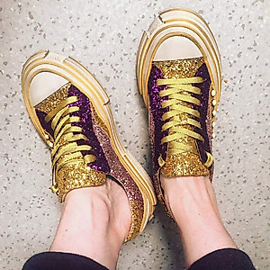 16 Pairs Multicolor Metallic Glitter Flat Shoelaces for Sneakers,43" Shoe Laces Strings