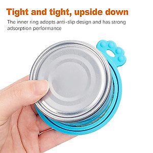 ZukoCert 4-Pack Cat Dog Food Can Lids, Pet Food Can Lids Fit Three Different Size Standards, With Two Spoons, Fits Most Cat And Dog Cans
