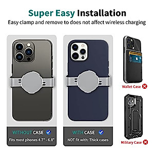 Luanke Metal Phone Clamp Magnetic Mount [Clip and Remove at Anytime] All Magnet Car Holder cell phone magnetic plate Compatible iPhone 13 Pro Max, Samsung, and More (Silver)