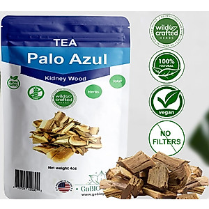 Kidney Wood (4oz), Palo Azul (55-60 Cups Aprox), Blue Stick Tea Teatox, non-GMO, Gluten-free Tea Bark, Natural kidney cleanse, palo azul tea, Packaged in the USA, Resealable Bag (4 ounces).