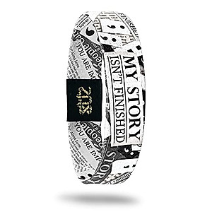 ZOX Bracelets — My Story Isn't Finished | Stretchy Elastic Band with Motivational Affirmations and Beautiful Artwork, Great Gift for Men, Women, and Kids (Medium)