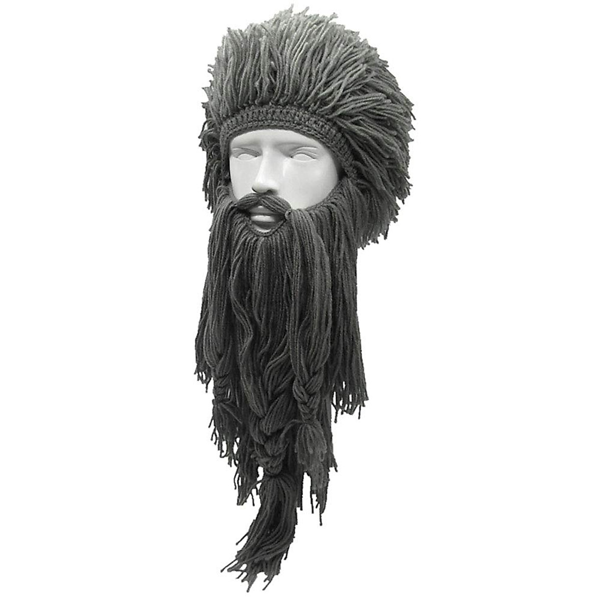 Creative Barbarian Knit Beard Hat Funny Knit Hat Wig Beanie Hat Beard Facemask
