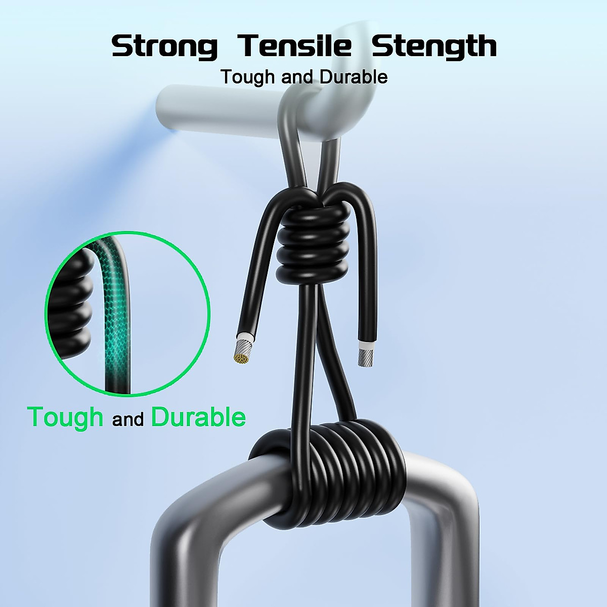 Bateria Power Solar Panel Cable 100FT Solar Extension Cable, 10AWG (6mm²) Tinned Copper Wire for Outdoor Automotive RV Boat Marine Solar Panel- Black (10AWG 100FT)