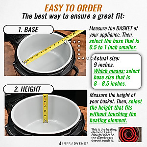 Air Fryer Rack Skewer Stand Compatible with Instant Pot Duo Crisp 8qt, Ninja 4qt AF100, Ninja Max XL AF161, Ninja Foodi Pressure Cooker +More, Kabob Airfryer Accessories Stainless Steel by INFRAOVENS