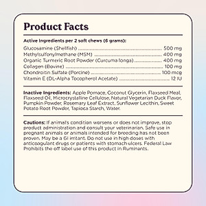 Bundle x Joy Radiant Hip and Joint Support Supplement for Dogs, 90 Soft Chews, Glucosamine Chondroitin for Dogs with Collagen, Turmeric, MSM, Colostrum, Helps Support Mobility and Flexibility