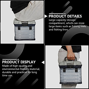 Wakauto 1pc Box fishing box fishing tool storage suitcase for kids fishing lure case plastic toolbox suitcases for kids Four-Layer Tool Case Sewing kit handheld child abs compound