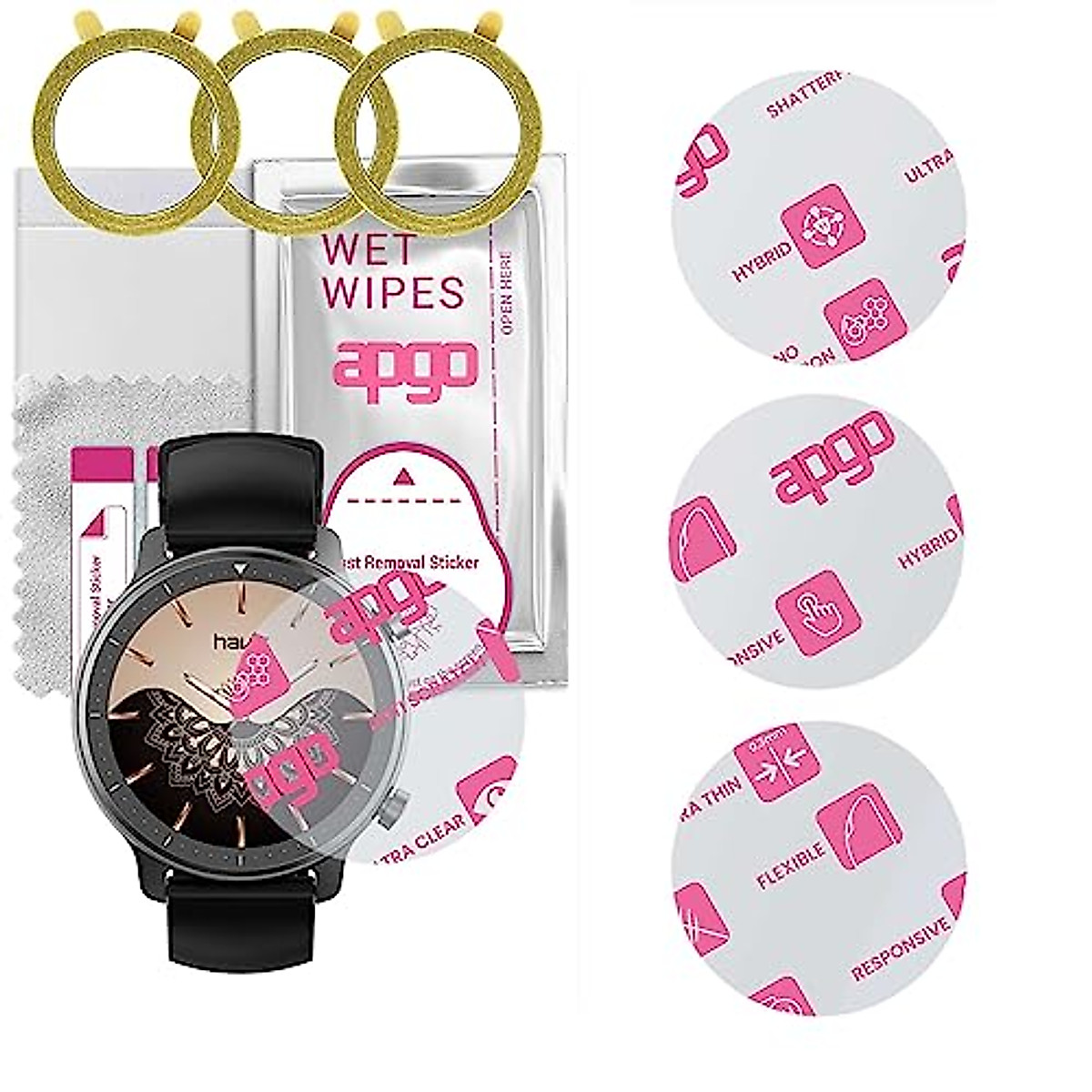 apgo 3x Ultra-Clear Hybrid protective glass compatible with Havit M9014, flexible nano glass, great replacement for tempered glass, scratch-resistant, full glue